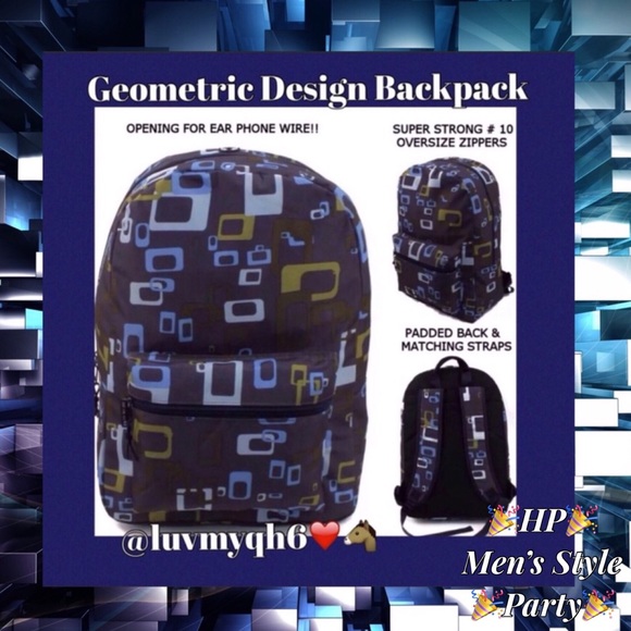 Bags | Geometric Design Backpack2x Hp | Poshmark